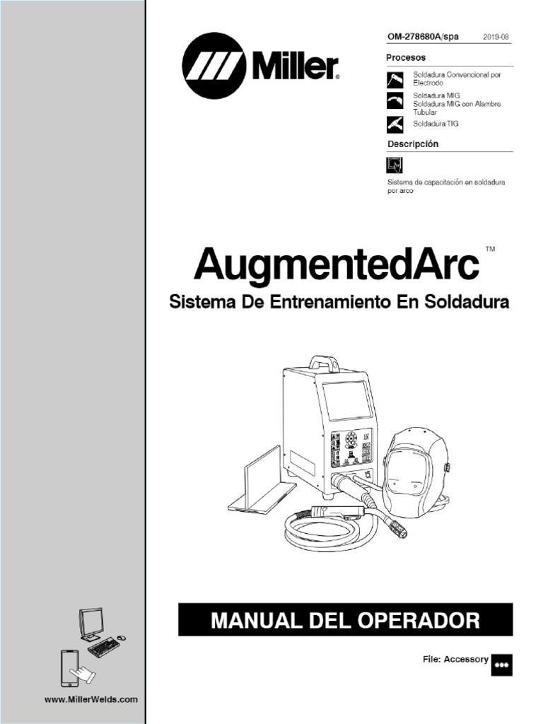 Miller AUGMENTED ARC WELDING TRAINING SYSTEM Manual de Usuario ...