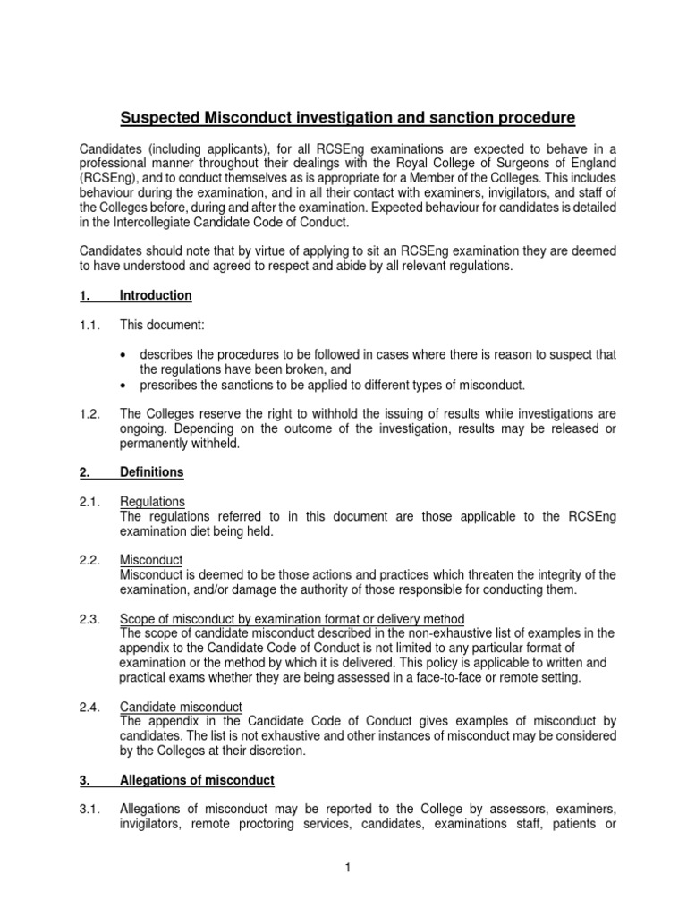 Candidate Misconduct Investigation Process | PDF | Mitigating Factor ...