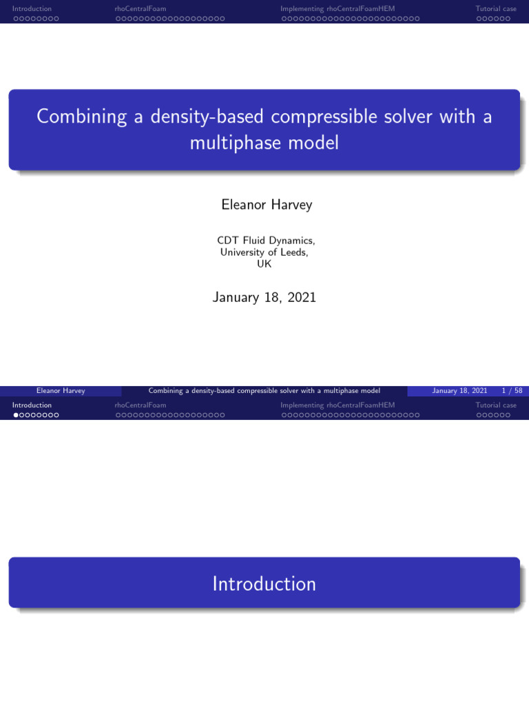 Combining A Density Based Compressible Solver With A Multiphase Model | PDF | Fluid Dynamics ...