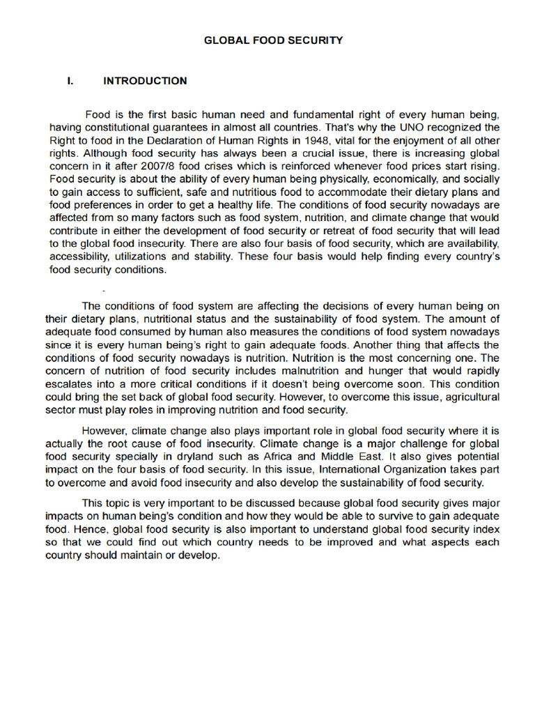 Global Food Security | PDF