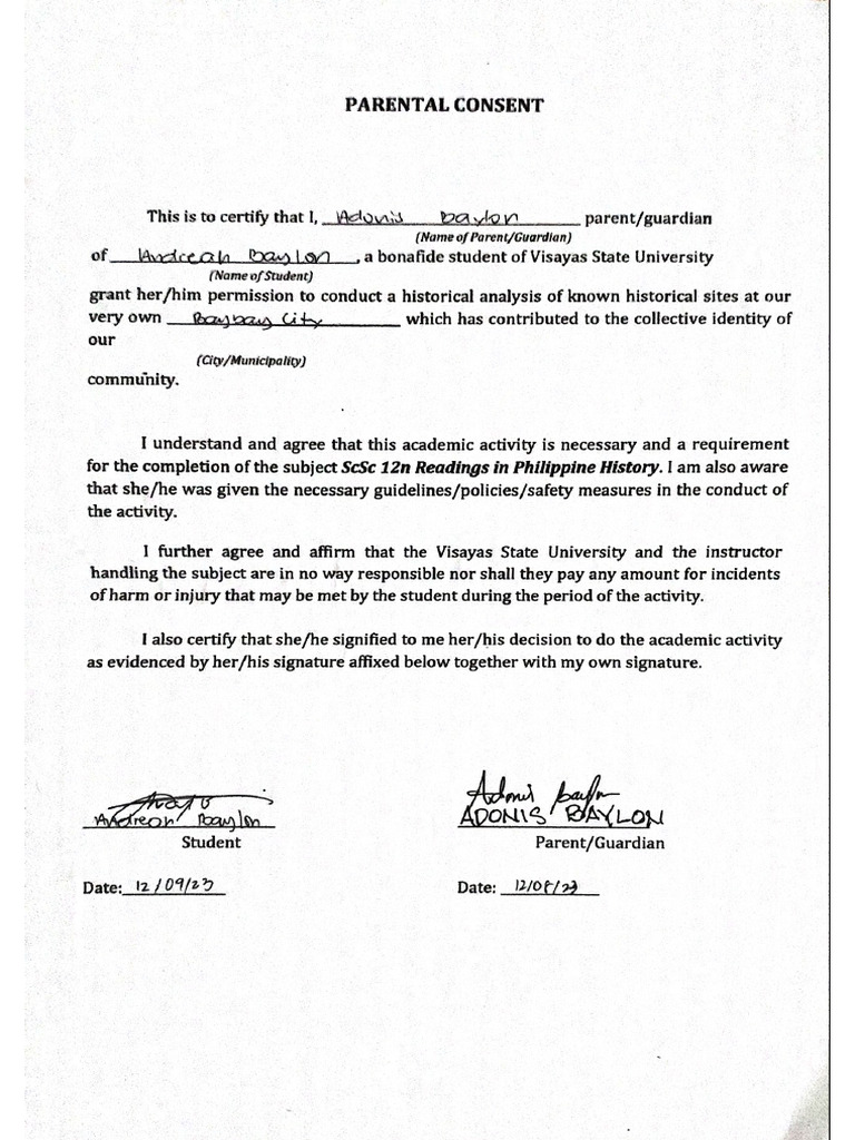 Parents Consent | PDF