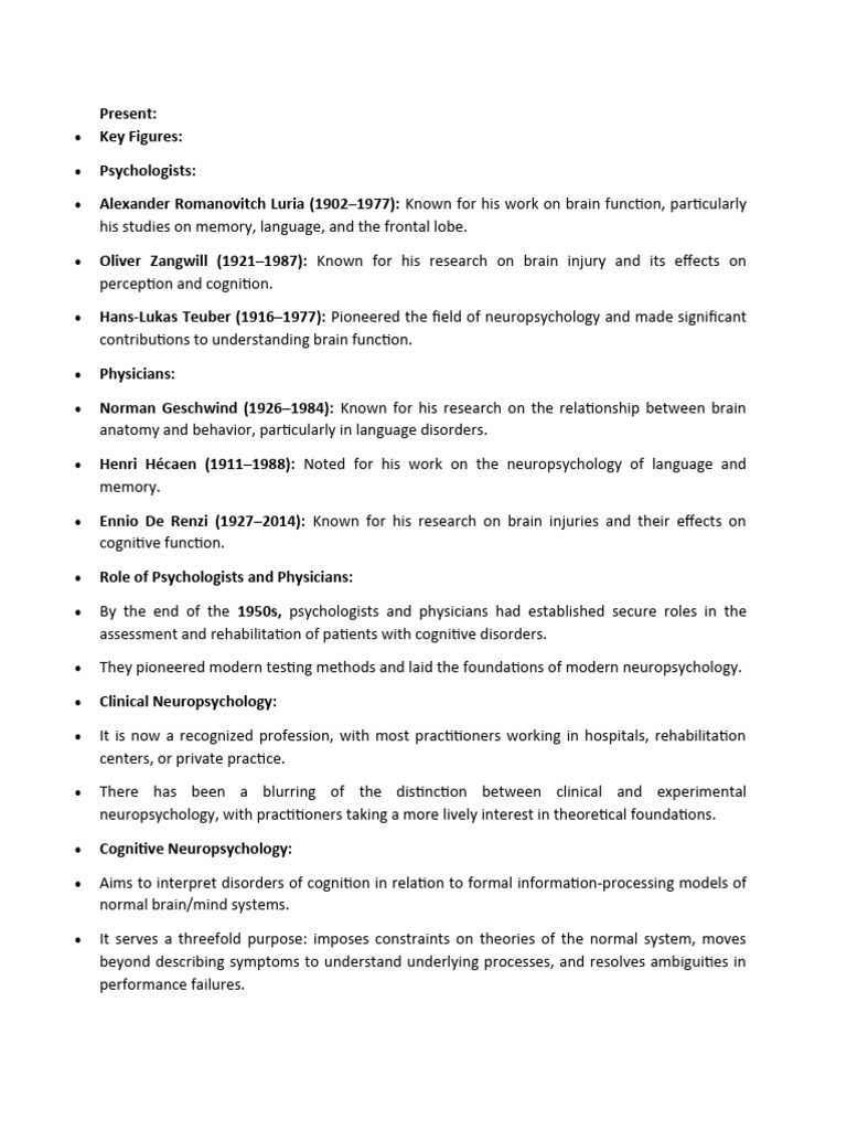 Past Present and Future | PDF | Neuropsychology | Mental Disorder