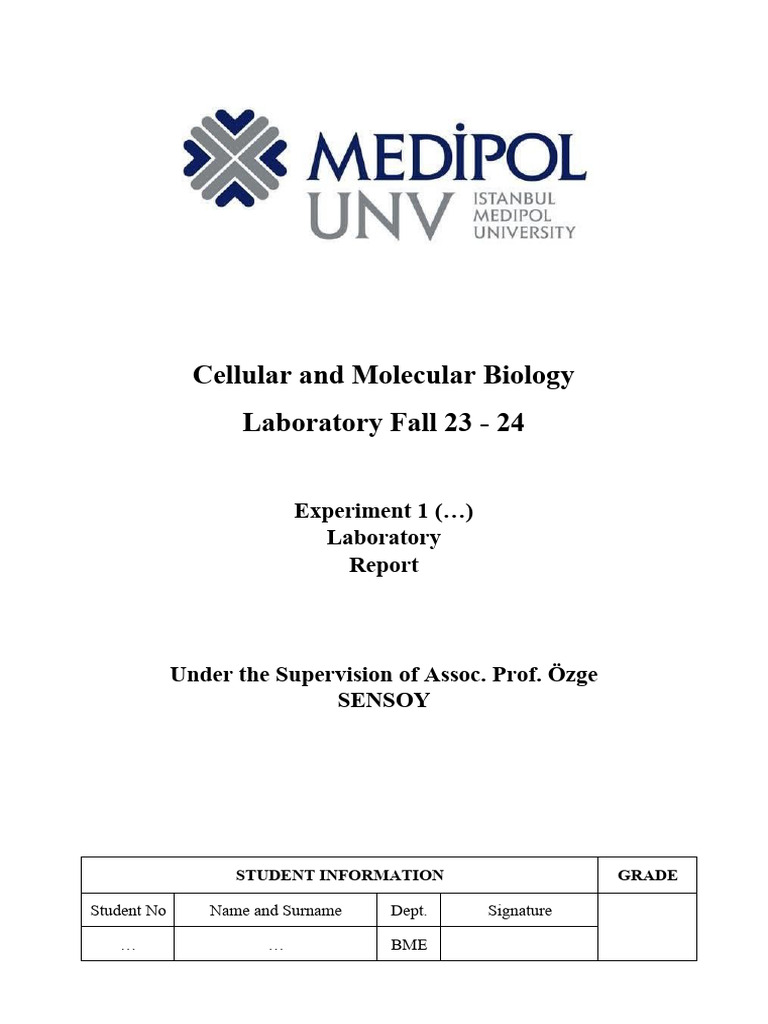 Cellular and Molecular Biology Lab Report Template | PDF | Experiment ...