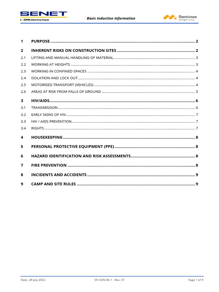 SP0904 - SDP Induction SP-CON-06-1 Safety Data Package - Basic ...