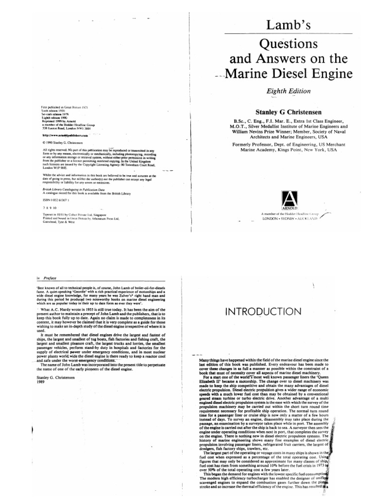 Lambs Questions and Answers On Marine Diesel Engines - G.T.H.flanagan | PDF