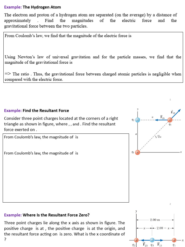 Solutions To Exercises and Problems | PDF | Force | Electric Field