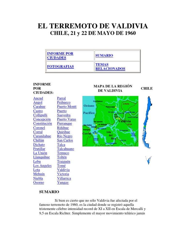 El Terremoto de Valdivia | PDF | Tsunami | Ingeniería geotécnica