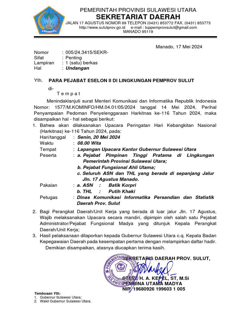 Harkitnas Ke 116 Tahun 2024 TTD Cap | PDF | Perjalanan