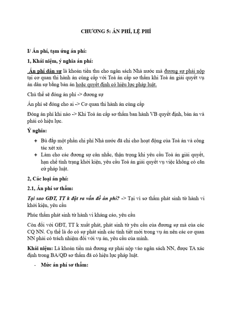 CHƯƠNG 5 - Án phí, lệ phí | PDF
