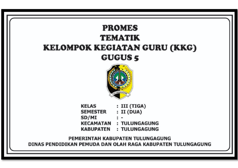 Cover Promes Kelas 3 Semester 2 2022-2023 | PDF