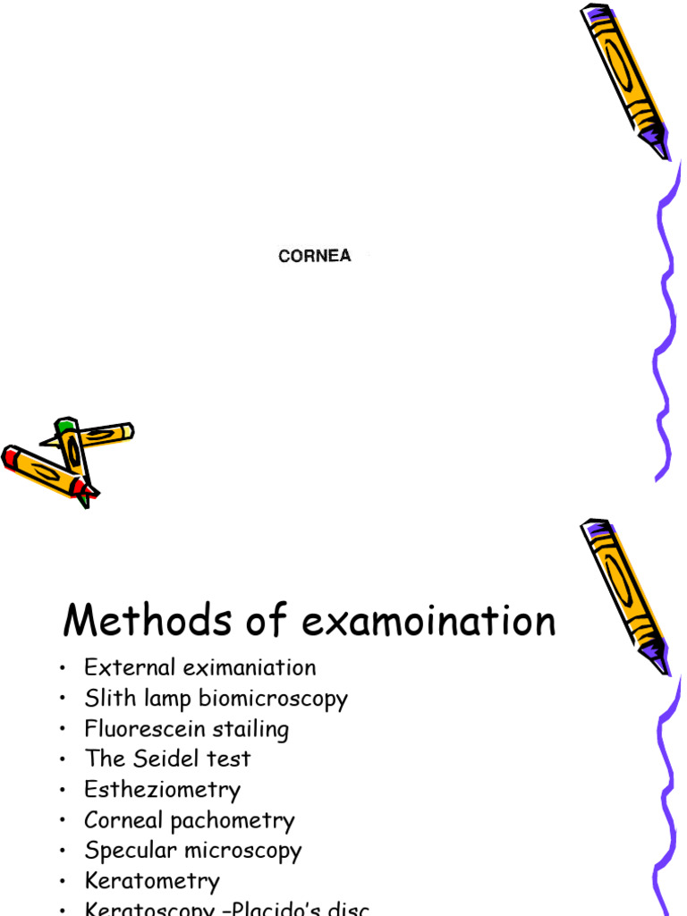 Corneal Examination and Pathology Guide | PDF | Cornea | Medical ...