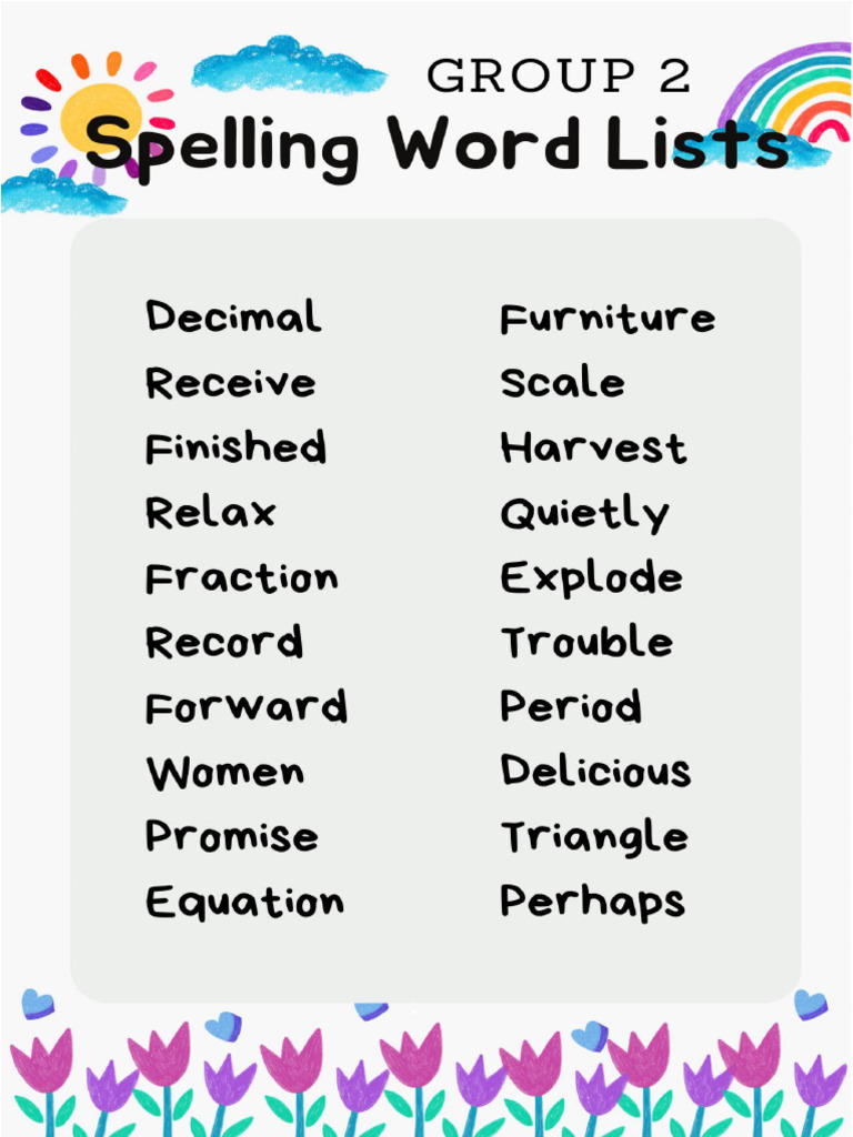 Spelling Word List | PDF