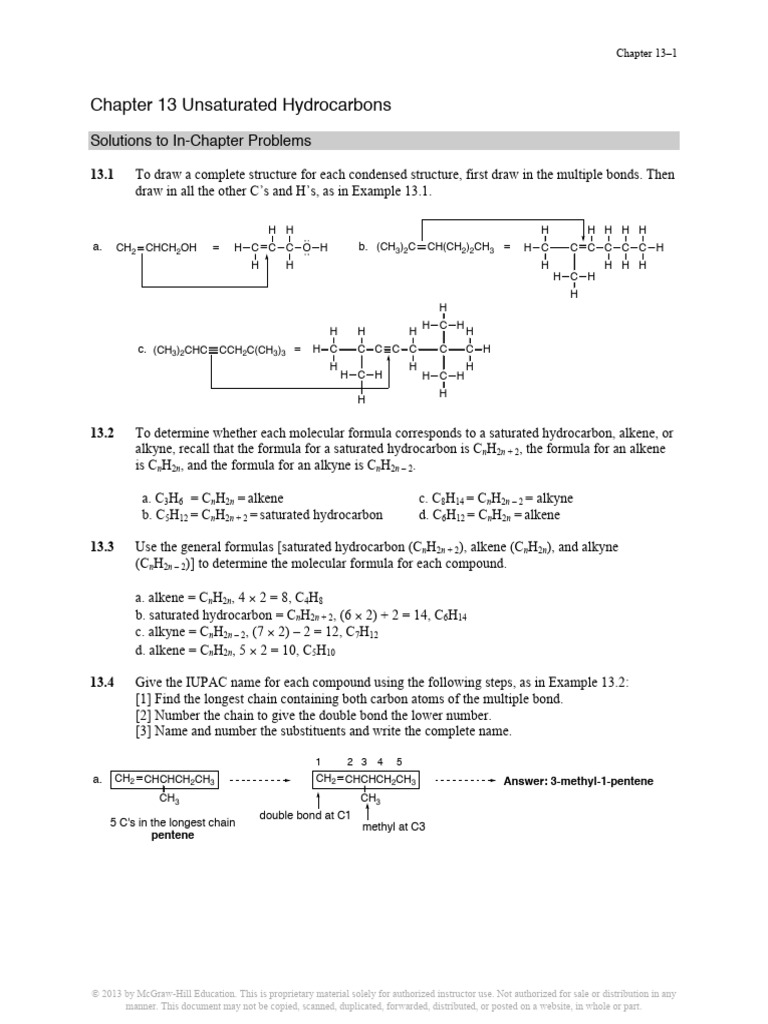 Chemistry Solutions for Instructors | PDF | Alkene | Methyl Group