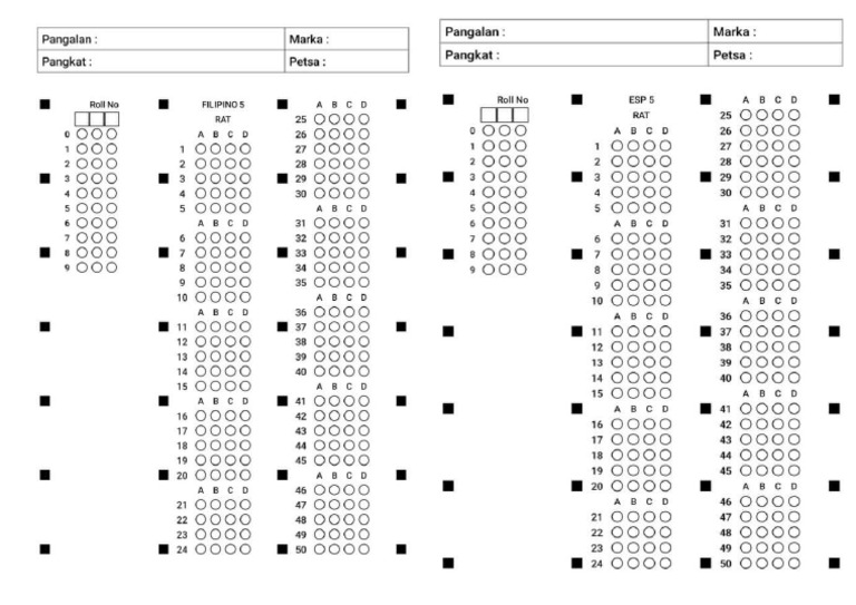 Answer Sheet in Rat Evalbee | PDF