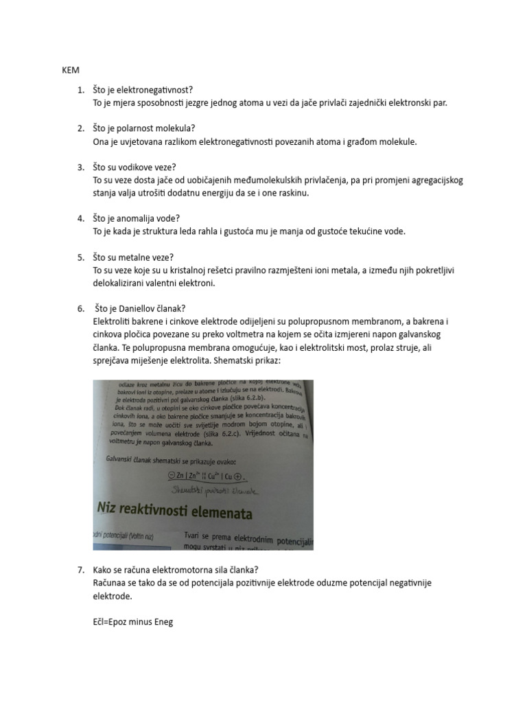 Ispit Znanja Kemija | PDF