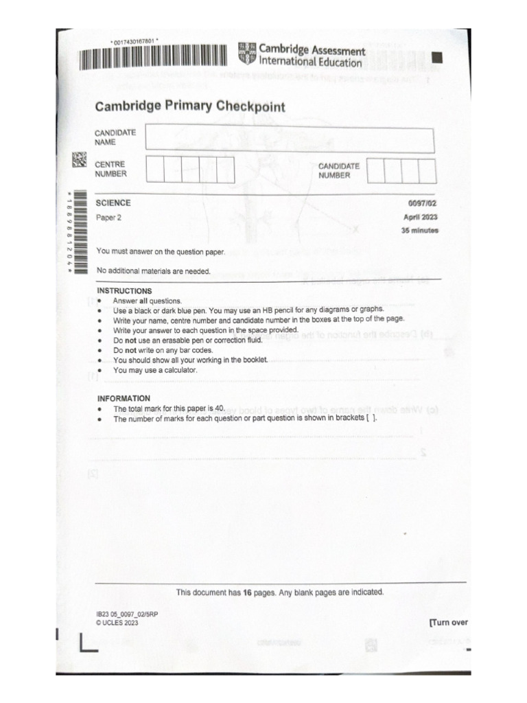 Checkpoint 2023 Paper 2 | PDF