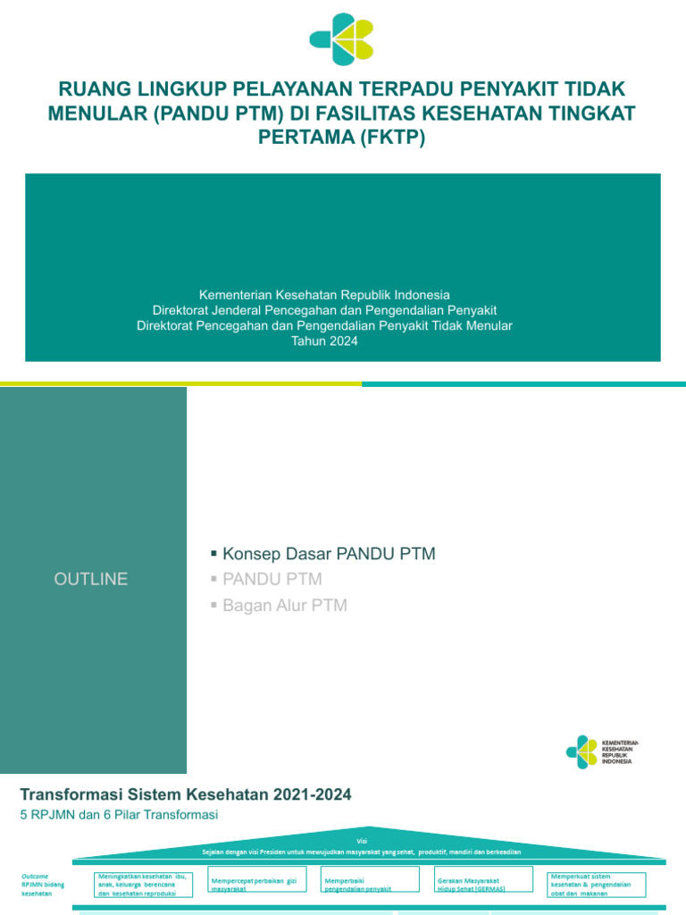 Materi - Ruang Lingkup Pandu PTM Di FKTP | PDF | Kesehatan Holistik | Sains & Matematika