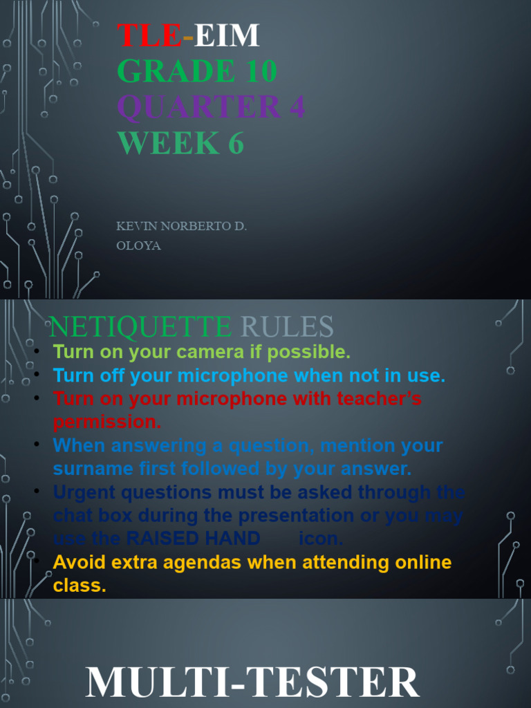 Lesson 4 Multi Tester Acv Reading | PDF
