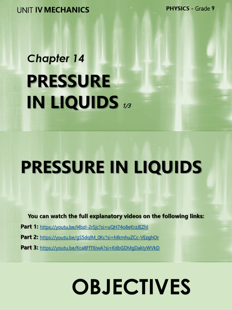 Understanding Liquid Pressure in Physics | PDF | Pressure | Force
