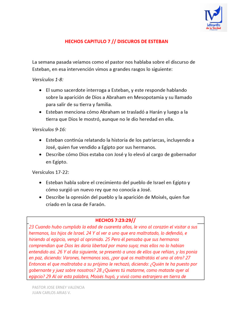 HECHOS CAP 7 22-60 7 05 2024 | PDF | Moisés | Jesús