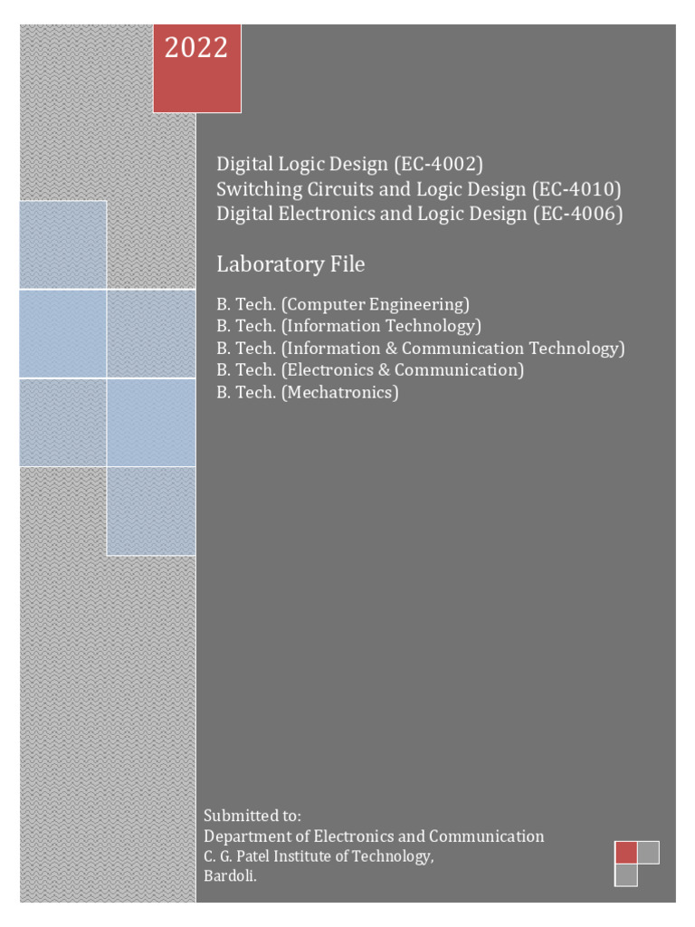 DLD-Lab Mannul-2022 | PDF | Logic Gate | Digital Electronics