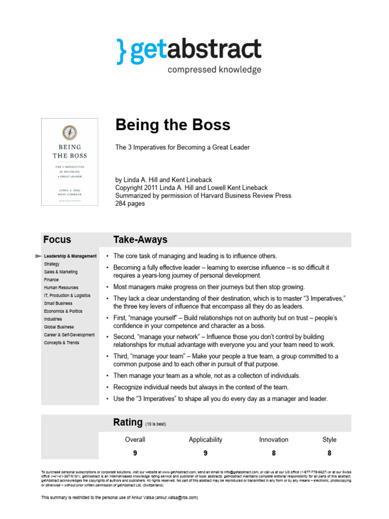 being-the-boss | PDF | Leadership