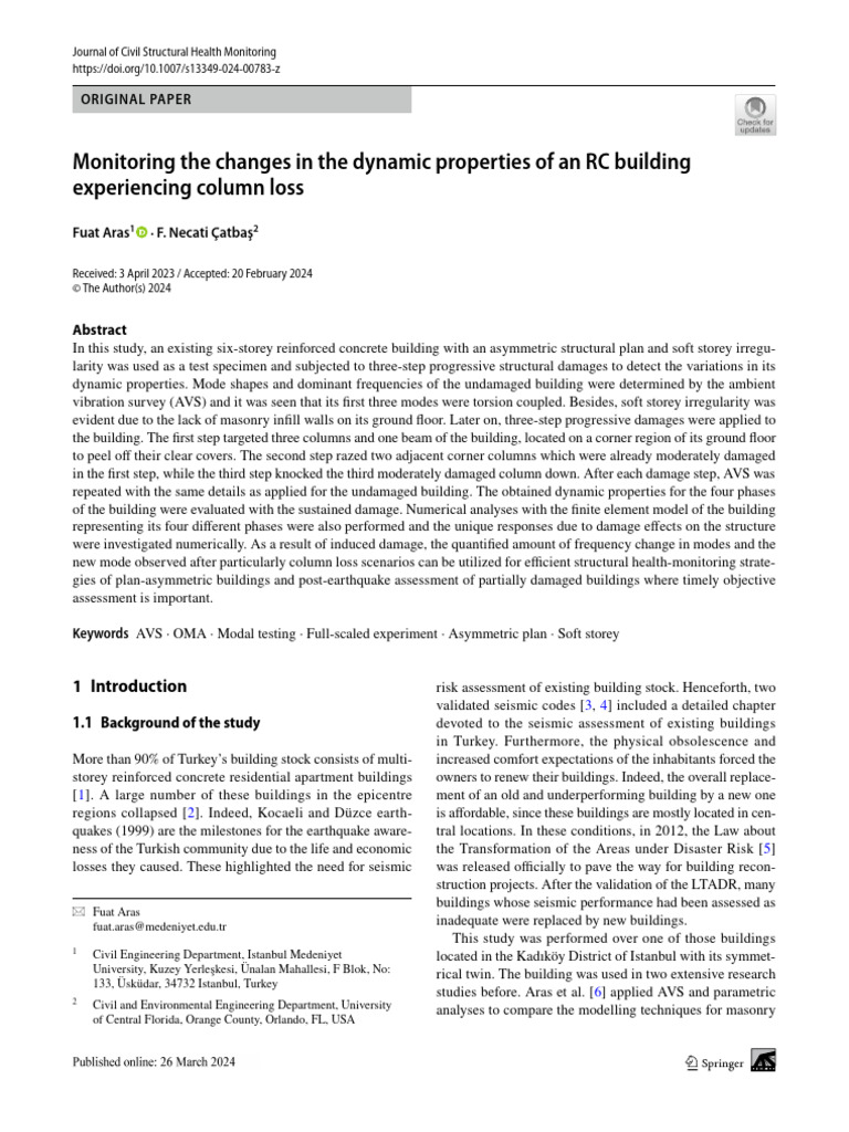 Dynamic Property Changes in RC Buildings | PDF | Spectral Density ...