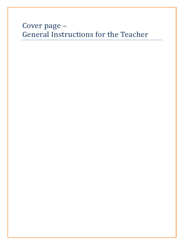 General Instructions For The Teacher | PDF | Learning | Lesson Plan