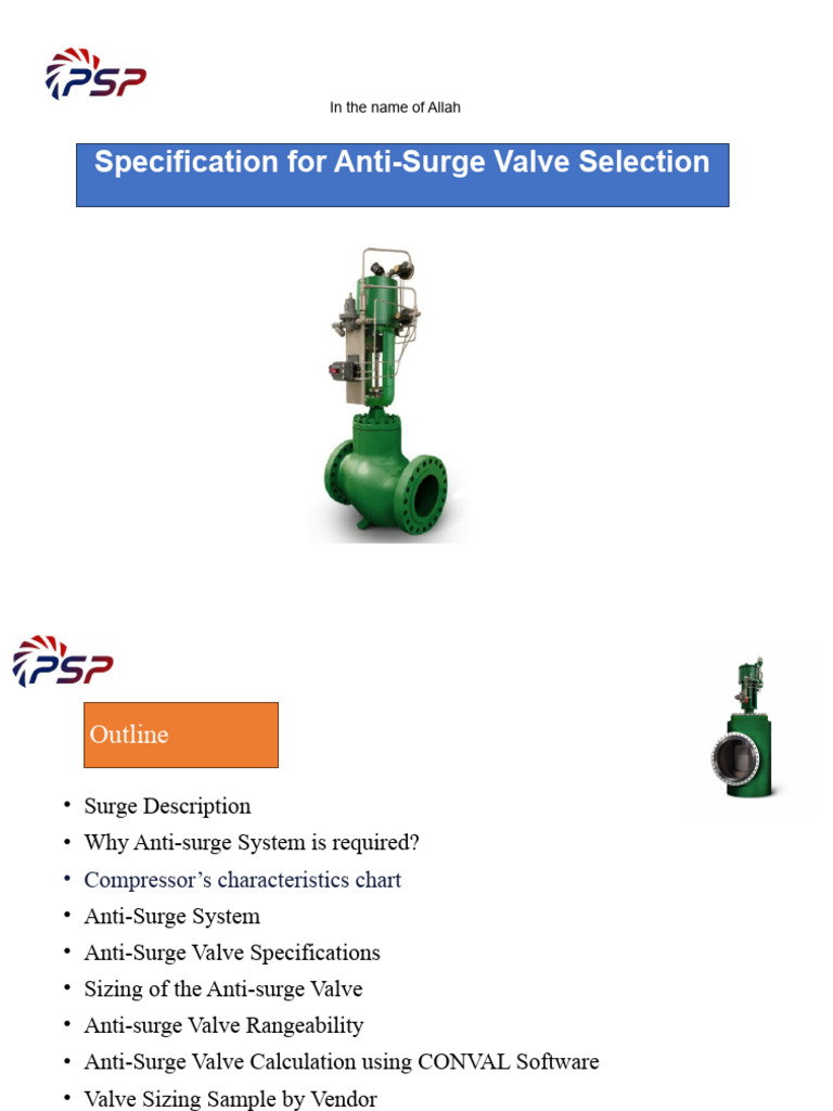 Specification For Anti-Surge Valve Selection1 | PDF | Valve | Actuator