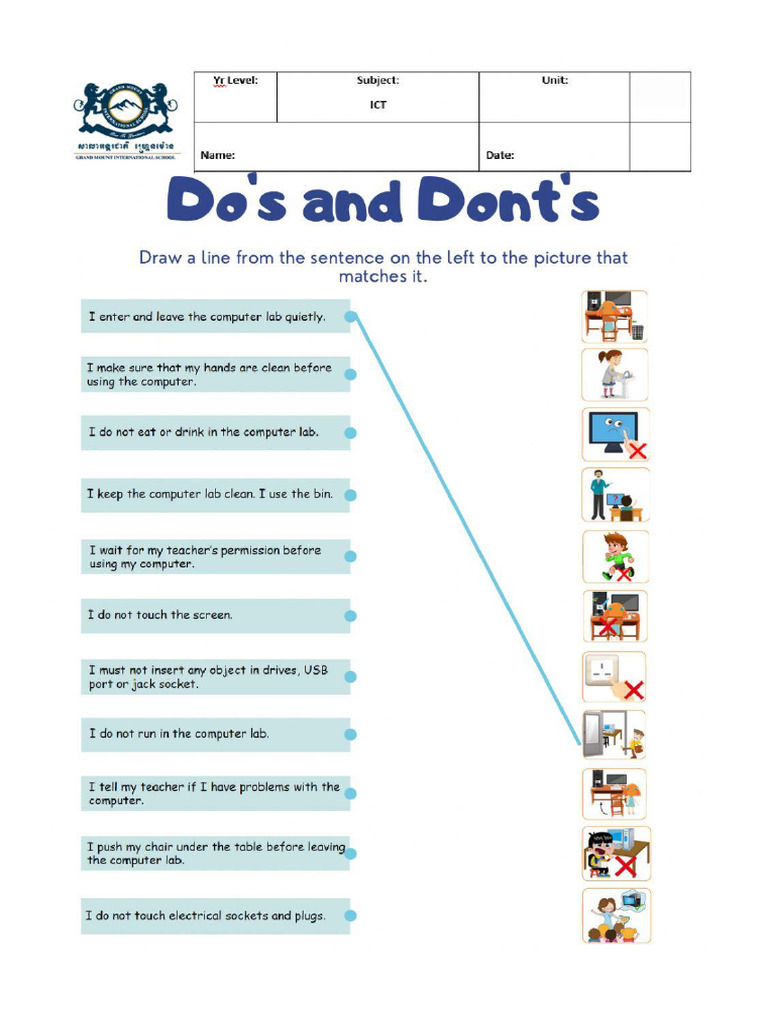 Dos & Donts Worksheet | PDF