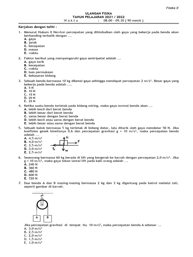 Ulangan Fisika SMT 2 | PDF | Ilmu Sosial | Metode & Bahan Ajar