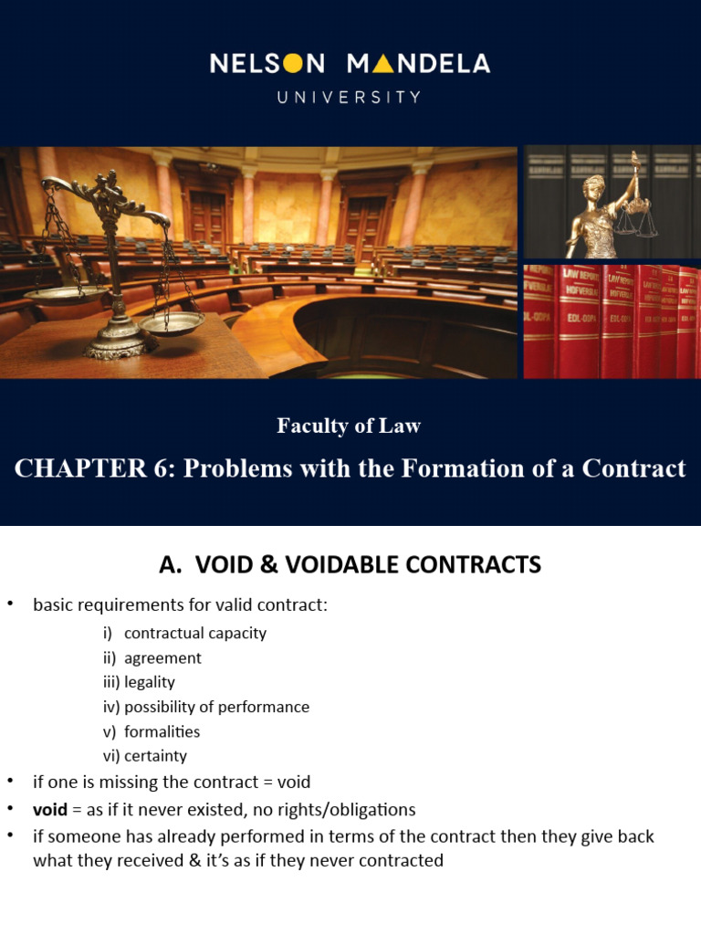 Chapter 6- PROBLEMS WITH THE FORMATION OF A CONTRACT. | PDF | Misrepresentation | Law Of Obligations