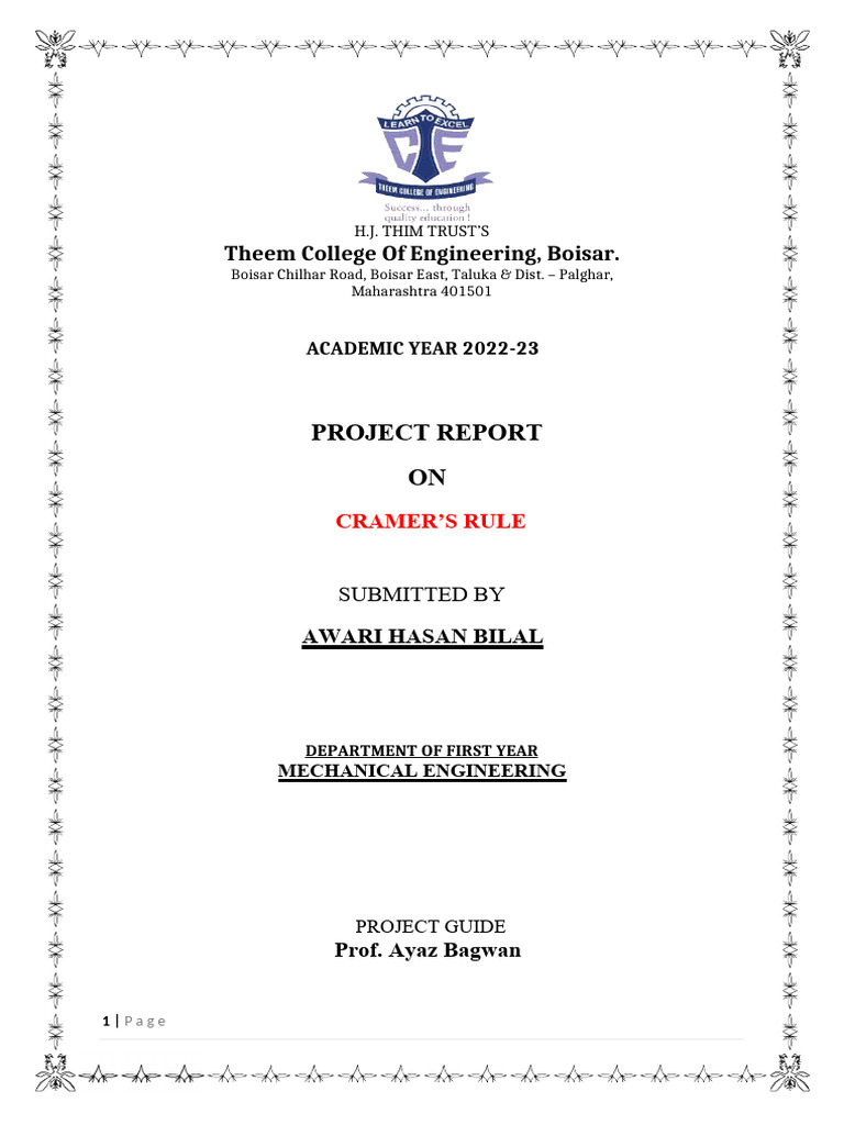 Physics Microproject fINAL | PDF | Determinant | Matrix (Mathematics)