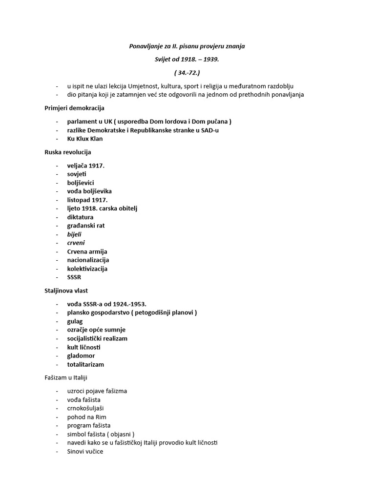 Ponavljanje Za II. Ispit Znanja 8.r | PDF