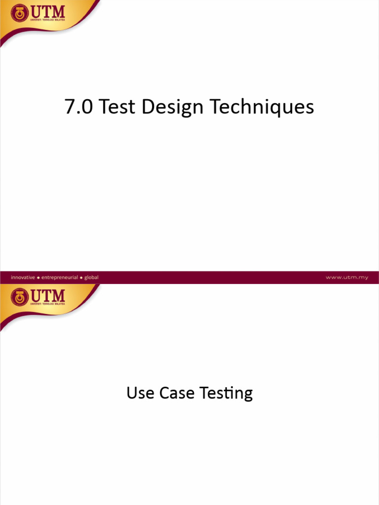 Topic 7a - Test Design Techniques - Part 3 - Use Case Testing | PDF ...