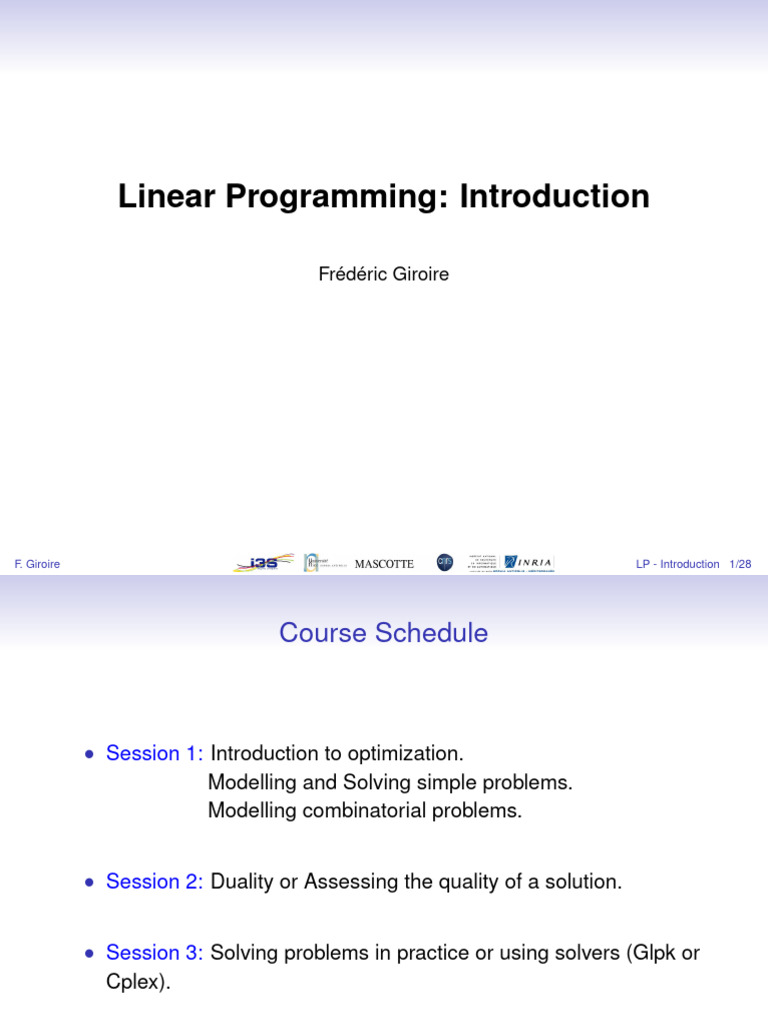 Slides Linear Programming Introduction | PDF | Linear Programming | Mathematical Optimization