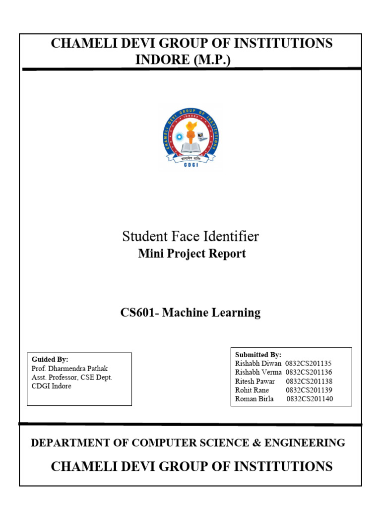 Mini Project Report Format_CS601-Machine_Learning_1680765346 | PDF | Computing | Computer Science