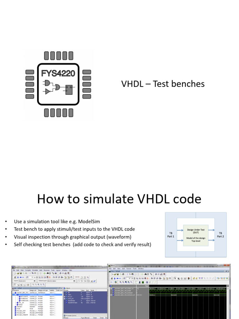 VHDL Testbenches | PDF | Vhdl | Systems Engineering