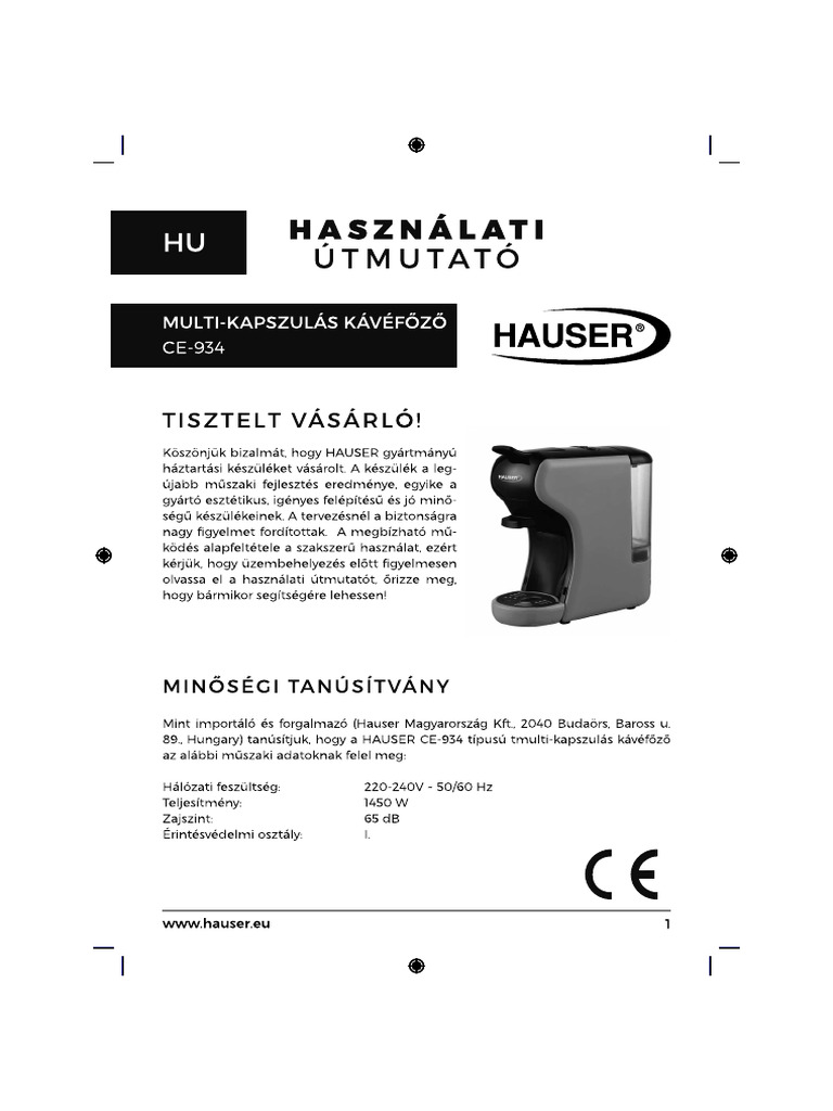 Ce-934 Manual Hu | PDF