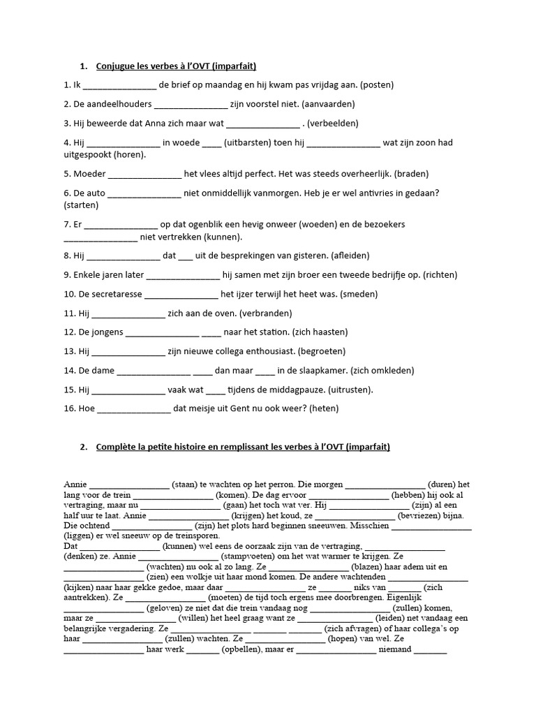 Exercices Supplémentaires Sur OTT - OVT - VTT (Gerda Sonck) | PDF