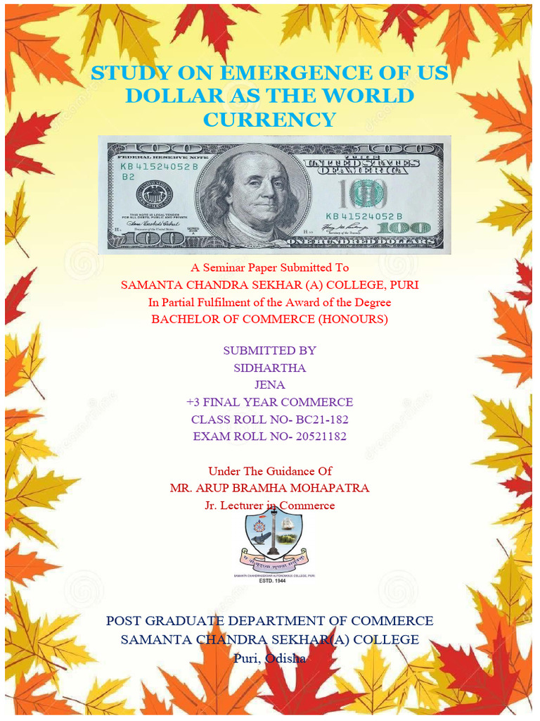 Emergence of Us Dollar As The World Currency | PDF | Foreign Exchange ...