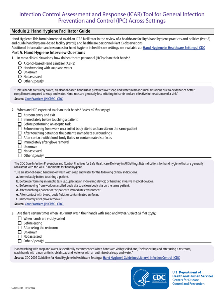 Hand Hygiene Compliance Assessment Guide | PDF | Hand Washing | Hygiene
