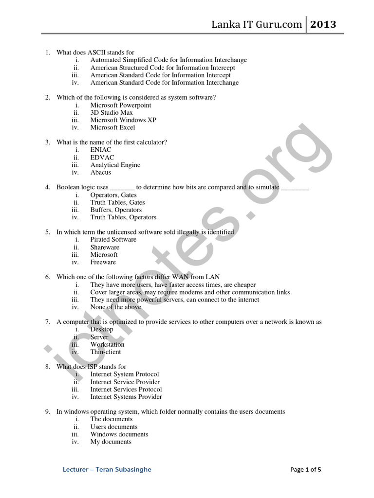 Grade 10 ICT First Term Test Model Paper Part 1 2013 | PDF | Internet ... Grade 10 ICT First Term Test Model Paper Part 1 2013 | PDF | Internet ...