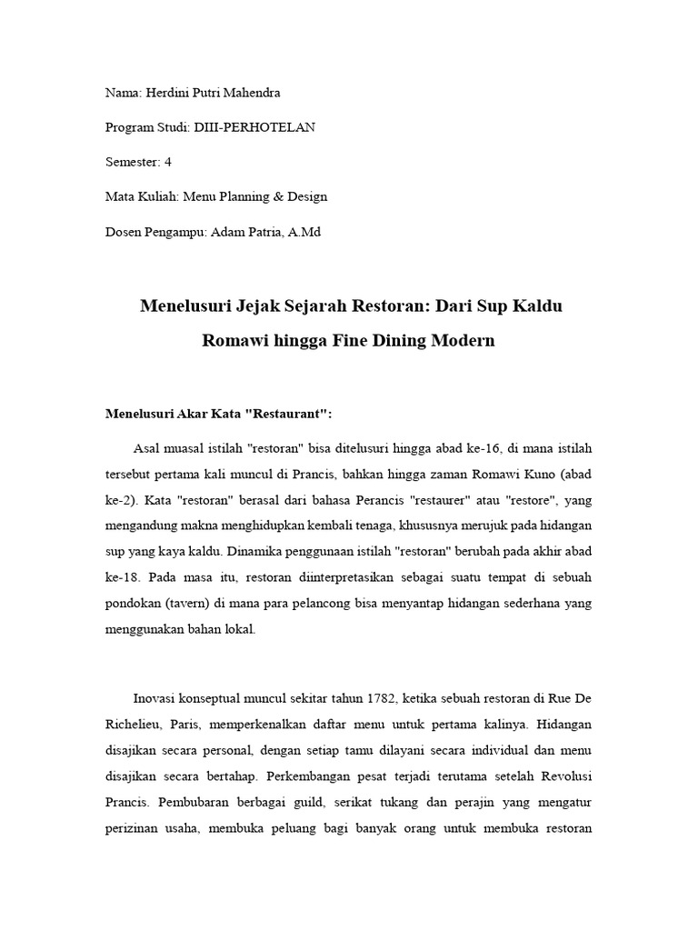 PDF - Tugas Menu Planning & Design - Herdini Putri M - Sejarah ...