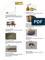 34 Alat Musik Tradisional Indonesia Lengkap 34 Provinsi | PDF