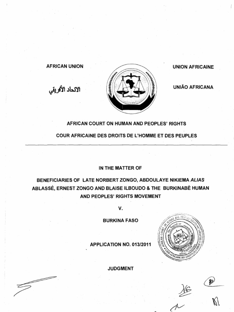 Nobert Zongo Judgment - English | PDF