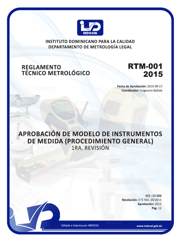 RTM Aprobacion de Modelo de Instrumetros de Medida 1era Revision | PDF | Metrología | Hardware ...