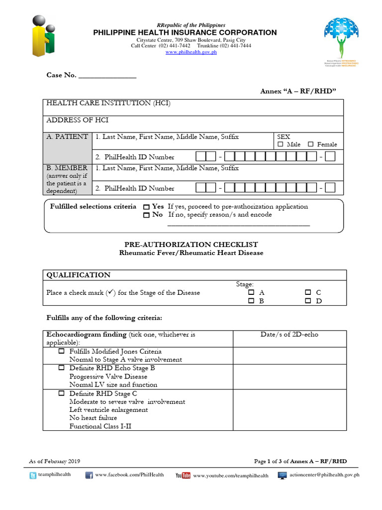 Pre-Authorization for RF/RHD Benefits | PDF | Clinical Medicine ...