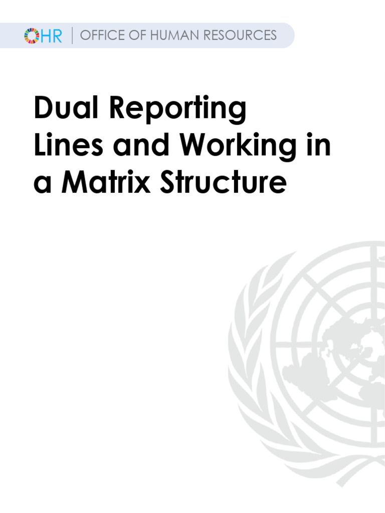 Dual Reporting and Working in A Matric Guidelines - July - 29 - 0 | PDF ...