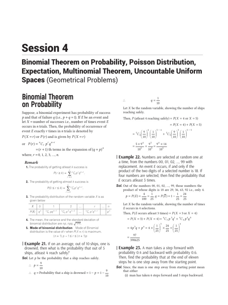 Session 4 | PDF | Probability Distribution | Poisson Distribution